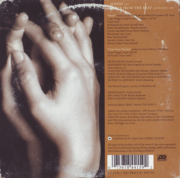 MUSICOLLECTION: JEWEL - Hands - CD 2Titres - 1998