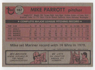 Baseball Cards Come to Life!: 1981 Topps Mike Parrott