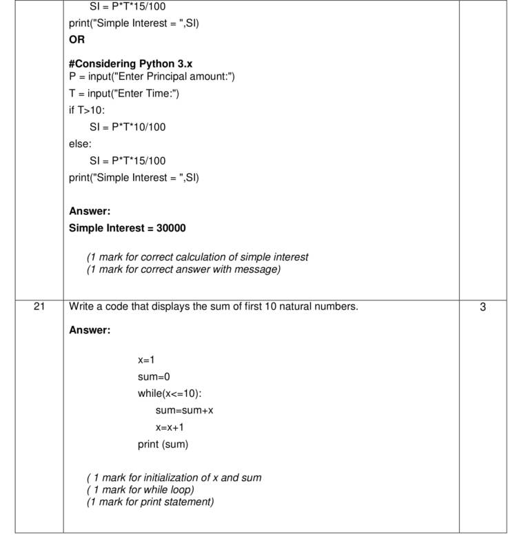 Solutions to CBSE Computer Applications Sample Paper 2020| Class 10th