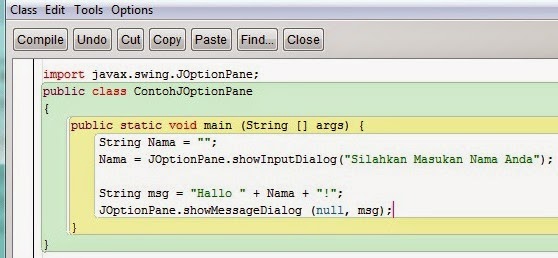 Joptionpane Methods For Input And Output Interface