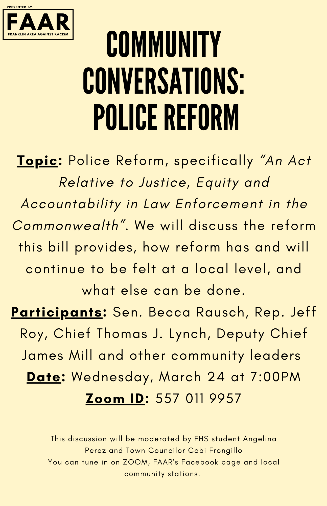 Franklin Matters: Community Conversation on Police Reform - March 24, 2021