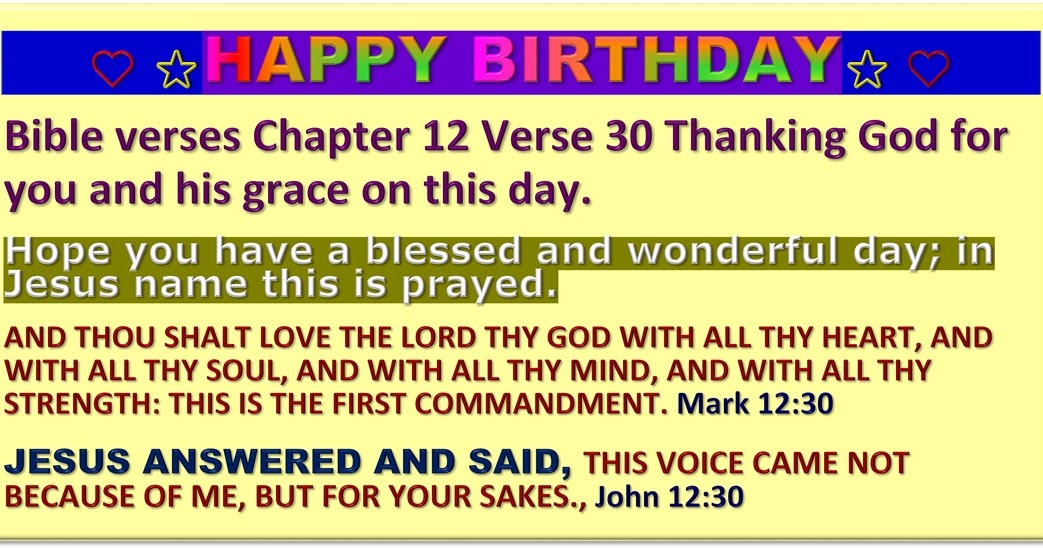 BirthdayBibleQuery: Chapter 12 Verse 30 (December 30)