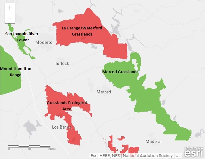 Audubon's Important Bird Areas: La Grange/Waterford and Merced Grasslands