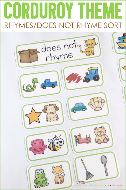 Corduroy Math and Literacy Activities for Preschool | Lets Play.Learn.Grow