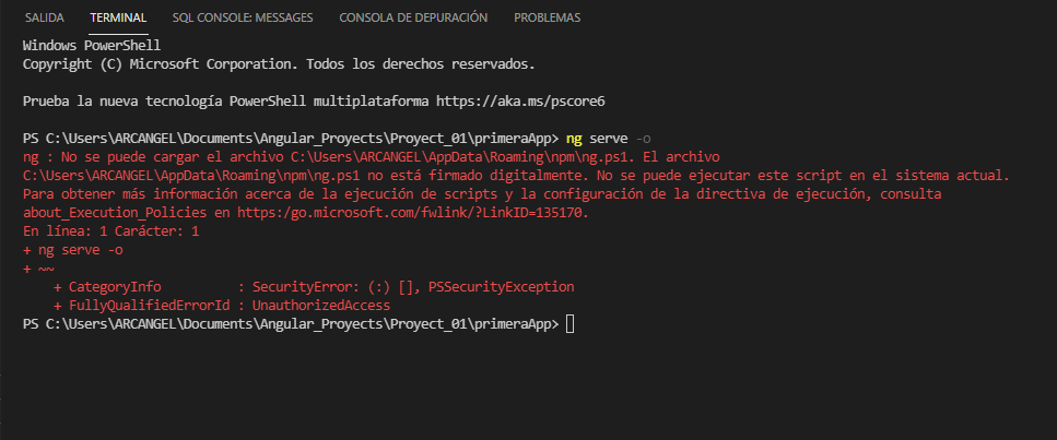 Solución Al Error Que Sale Al Momento De Ejecutar Aplicación Angular