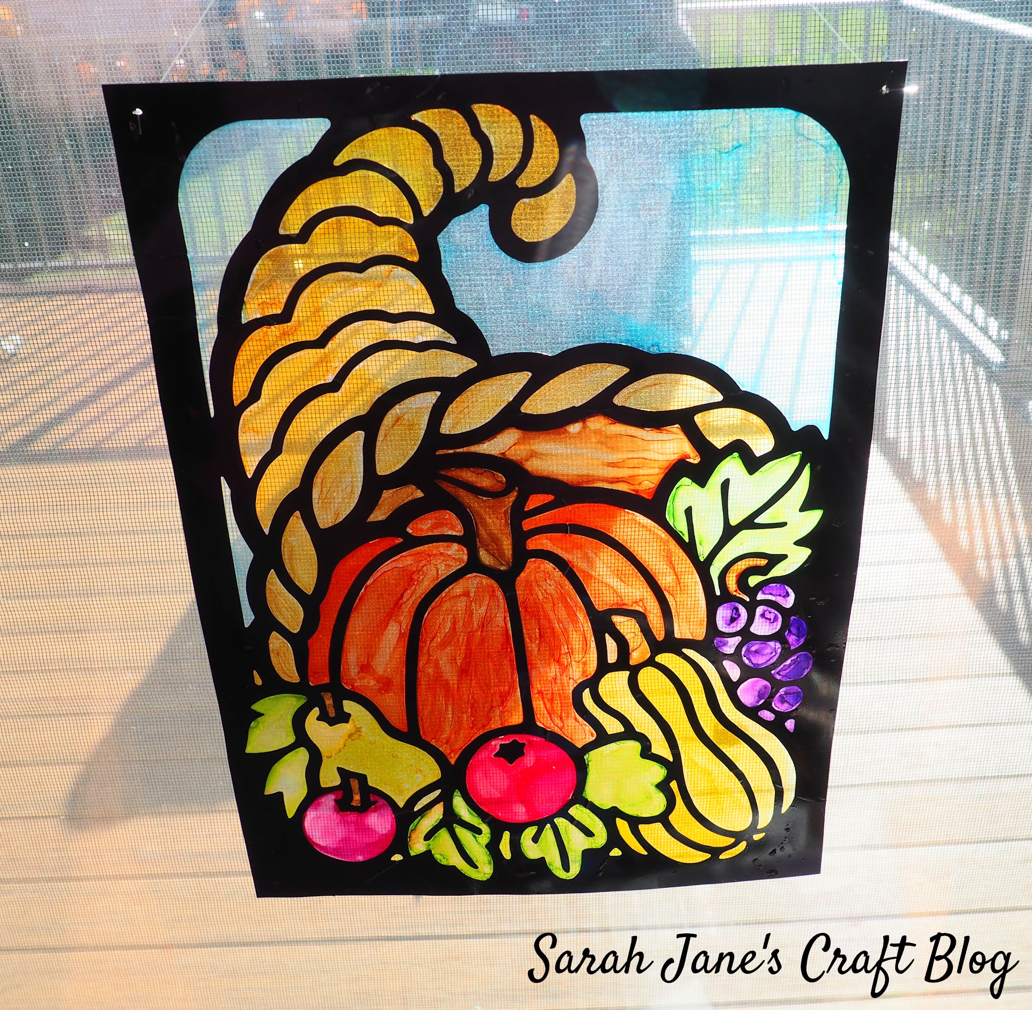 Thanksgiving Faux Stained Glass Panel