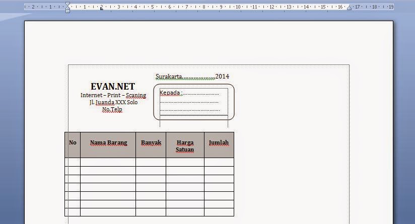 Buat Nota dengan Microsoft Word - Huget08