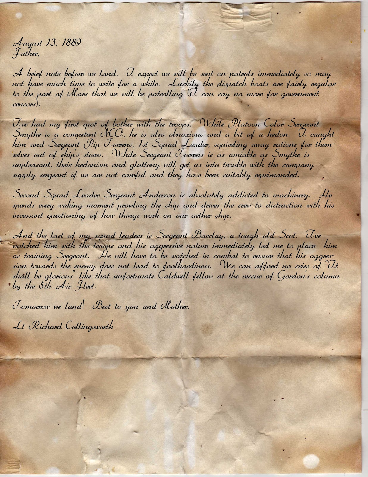 Colony 13: Colonial Adventures Letter Home #2