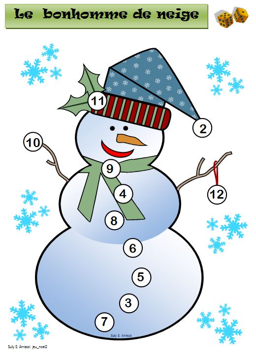 Amiscol: Jeu du sapin de Noël et du Bonhomme de neige