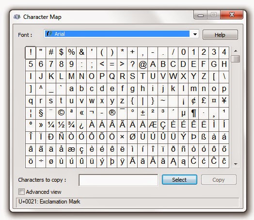 Using Special Characters (Character Map) - Windows