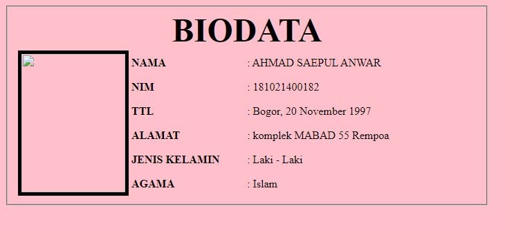 Membuat Biodata Pribadi