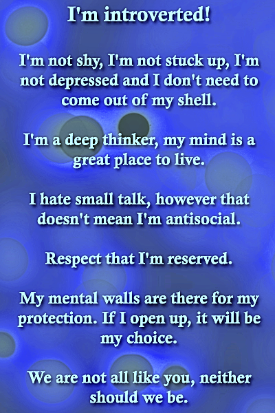 Being Free: Introverts Unite! (Separately)