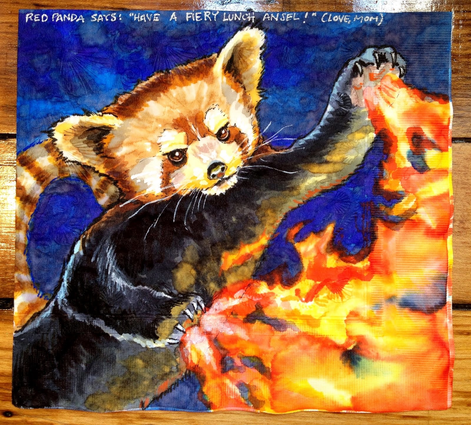 Daily Napkins: Firebending Red Panda