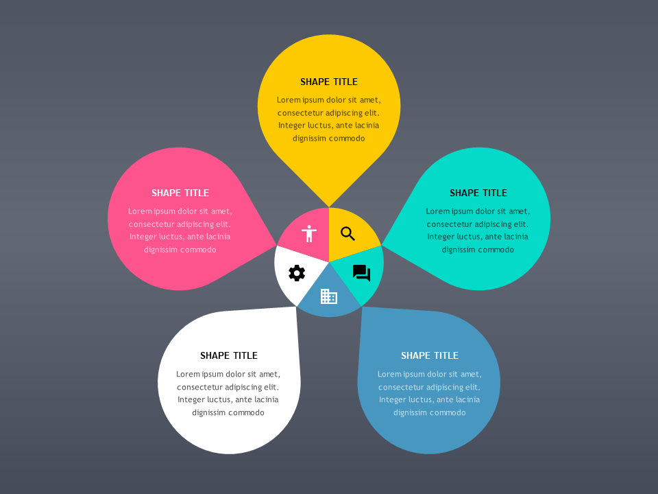 Centered Icon Description PowerPoint Template - PowerPoint Free
