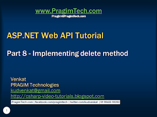Sql Server, .net And C# Video Tutorial: Implementing Delete Method In 