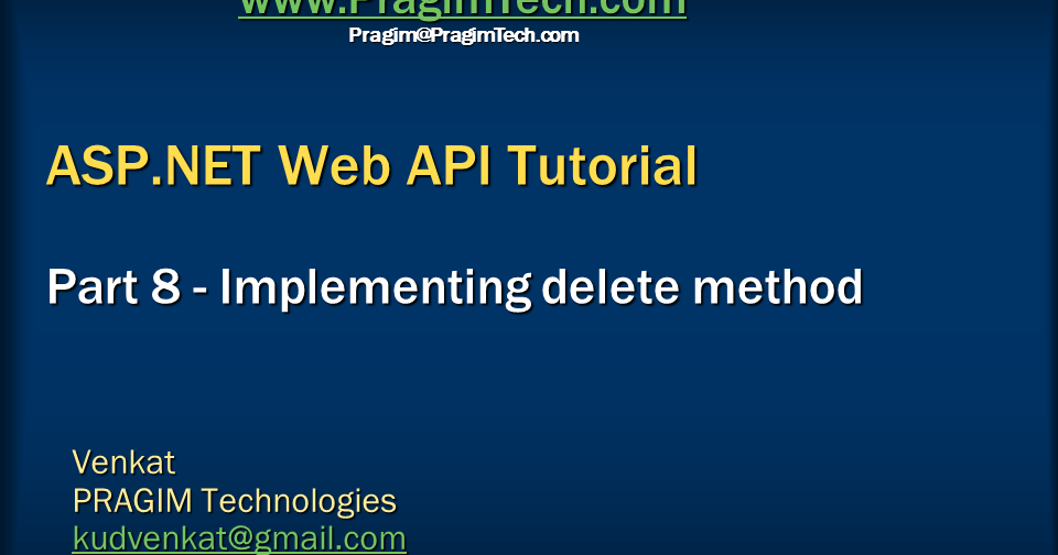 Sql server, .net and c# video tutorial: Implementing Delete method in ...