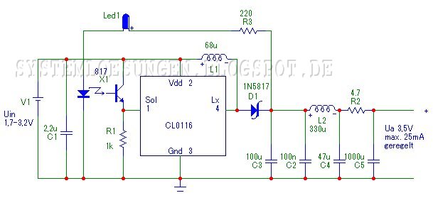 Elektronik, Hard- und Software: Step-UP mit Solarlampen IC's CL0116 ...