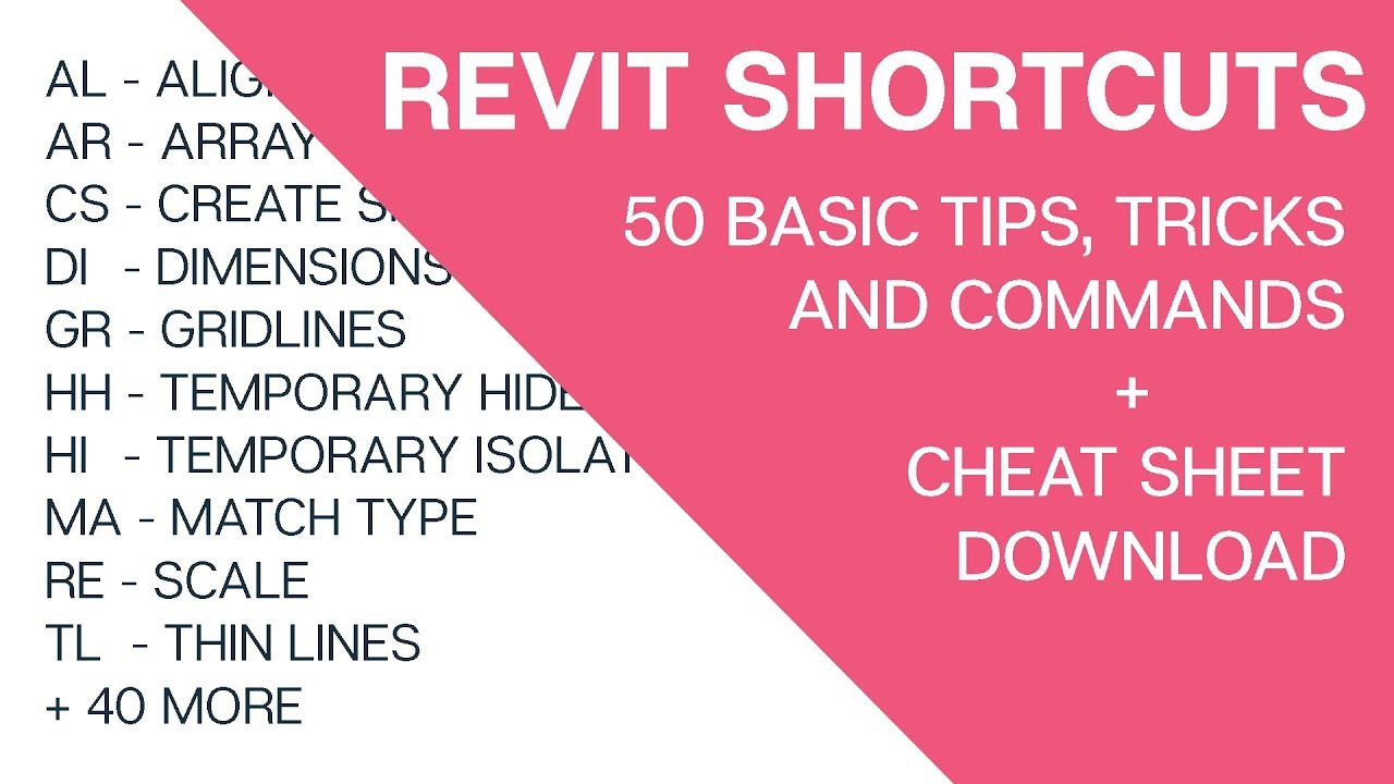 Revit shortcuts & Hotkey guide - Civil Engineering