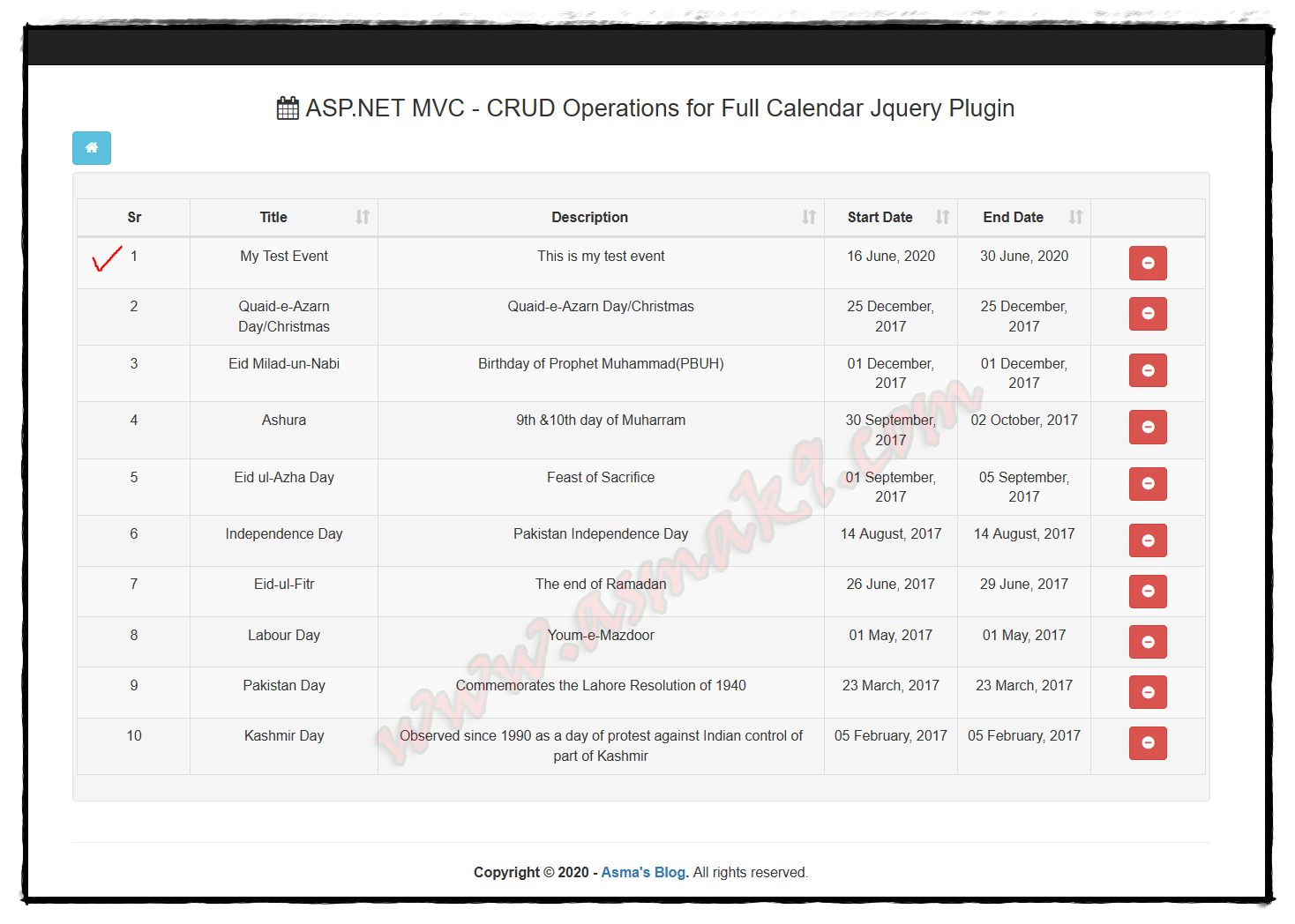 Event Manager using ASP.NET MVC and Jquery Full Calendar Plugin - Asma's Blog