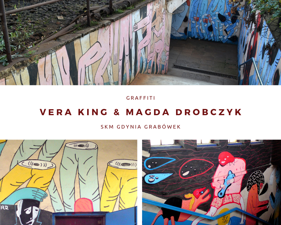 Vera King i Magda Drobczyk - graffiti na przystanku Gdynia Grabówek SKM ...