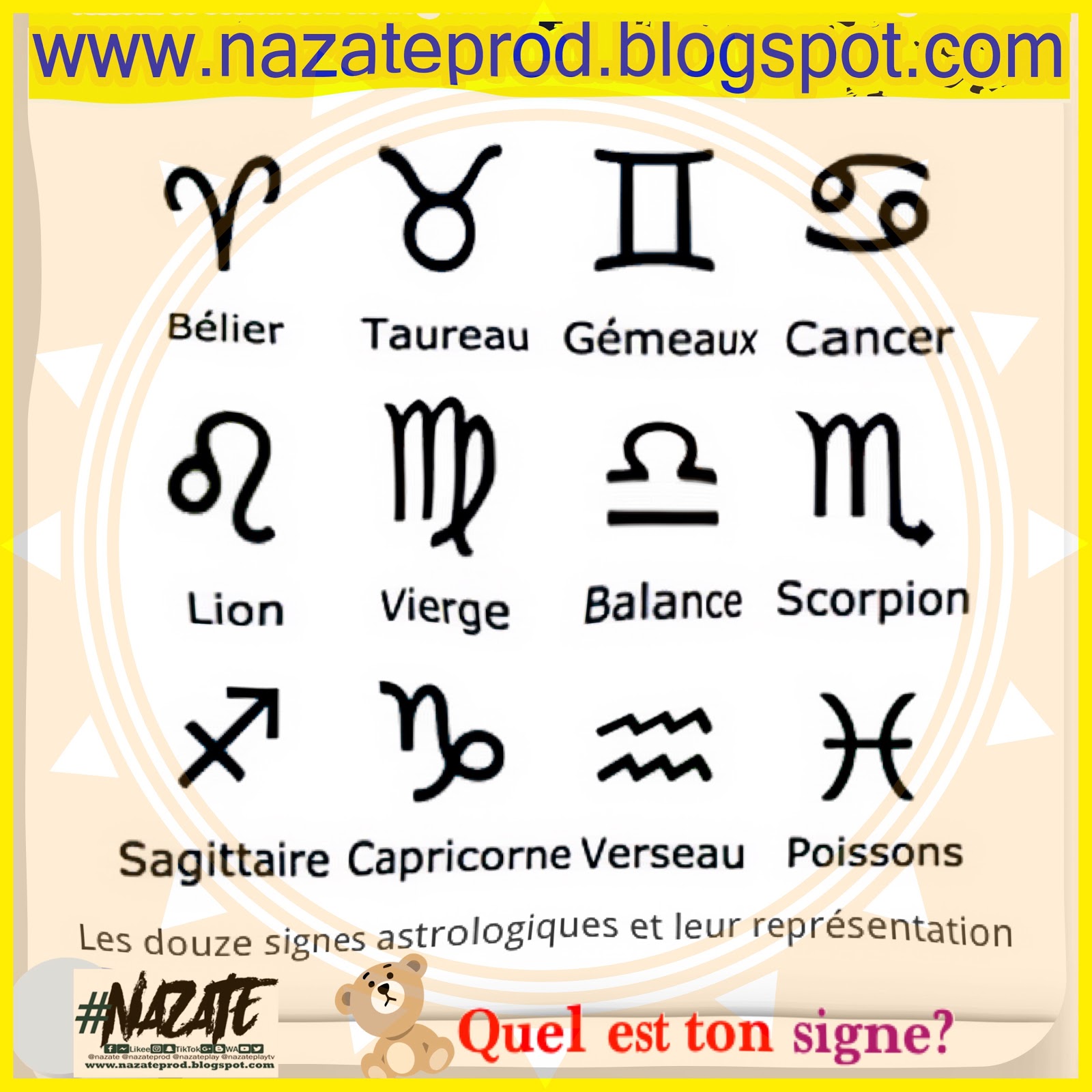 Les signes astrologiques (zodiaques) mois, signification et éléments # ...