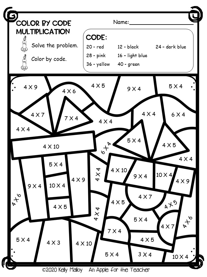 An Apple For The Teacher: Kwanzaa Color By Number Math Facts Practice ...