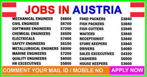 JOBS HIRING IN AUSTRIA - APPLY NOW