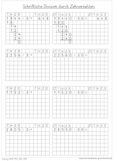 Lernstübchen: Division durch Zehnerzahlen (Einführung)