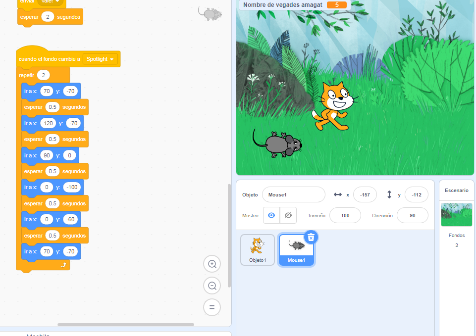 PRIMERA SESSIÓ DEL SCRATCH! LA HISTÒRIA DEL GAT I EL RATOLÍ