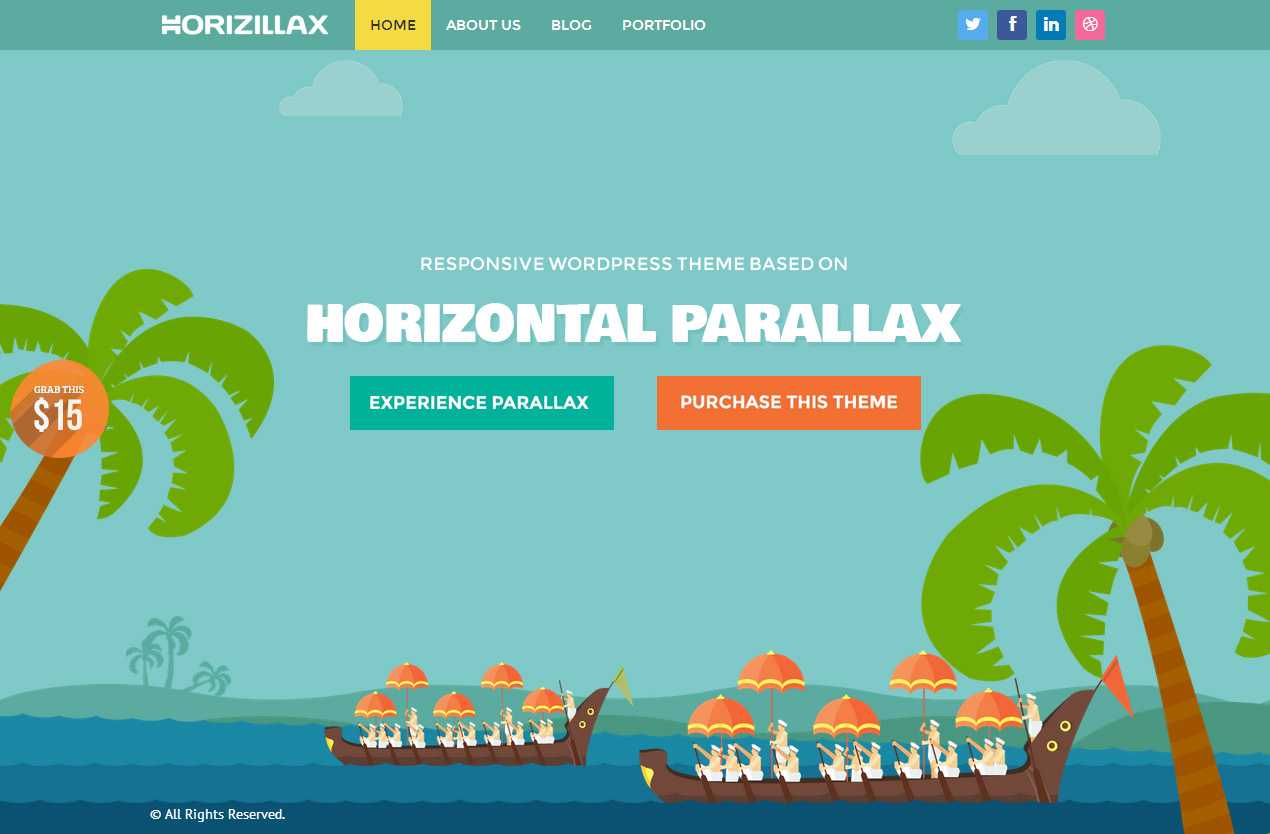 Free Horizontal Scrolling Website Template - Collage Template Free Horizontal Scrolling Website Template - Collage Template