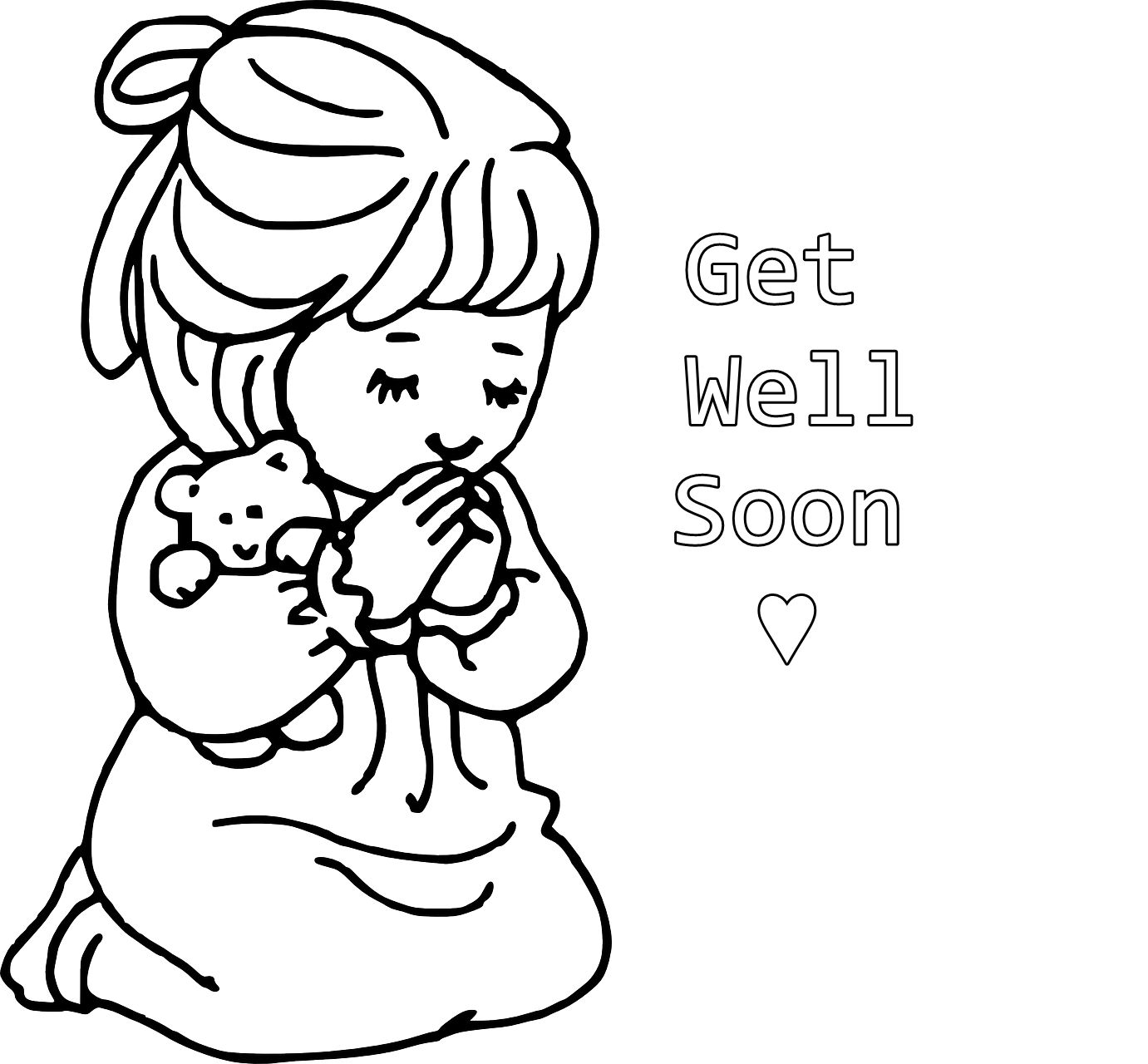 Get well soon coloring pages