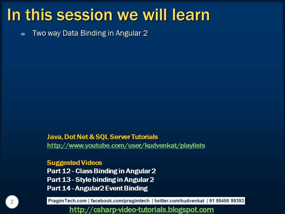 Sql Server Net And C Video Tutorial Two Way Data Binding In Angular 2