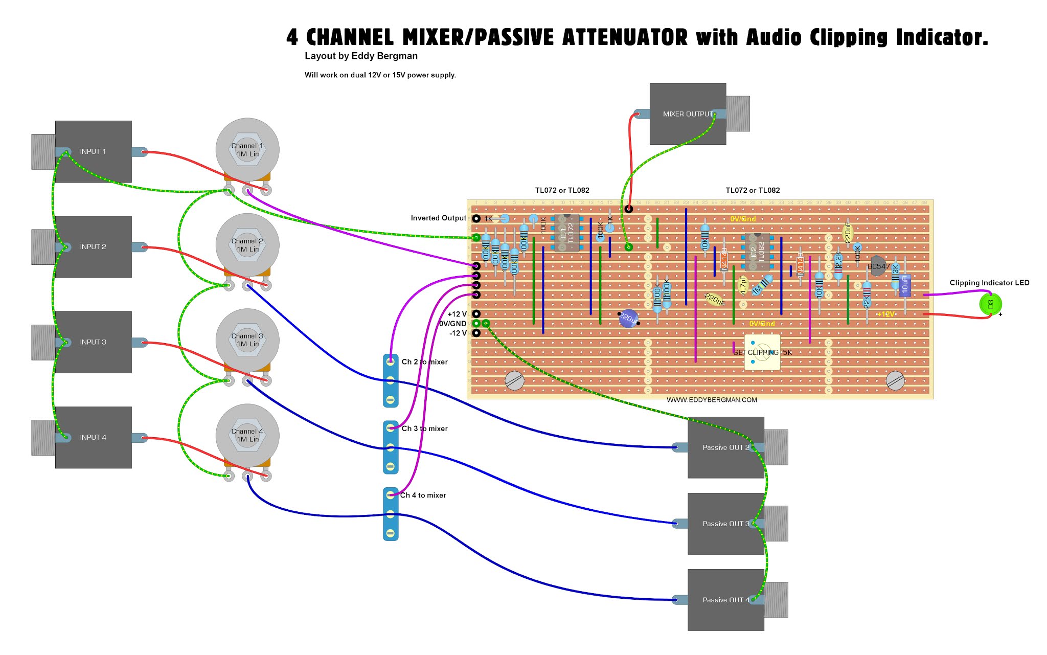 Eddy Bergman.com: Synthesizer Build part-17: MIXER and PASSIVE ...