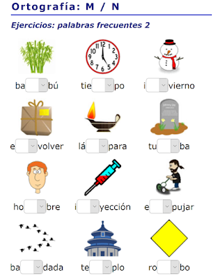 Lápices y sueños: PALABRAS CON MP Y MB