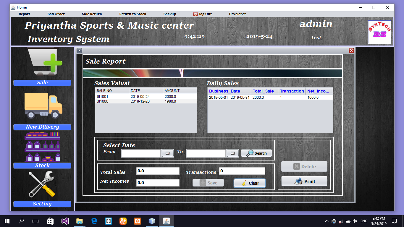 Syntech Java Complate Inventory Control System Using Netbeans And Mysql