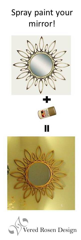 Vered Rosen Design: Easy DIY - Salvaging a mirror with a can of metalic ...