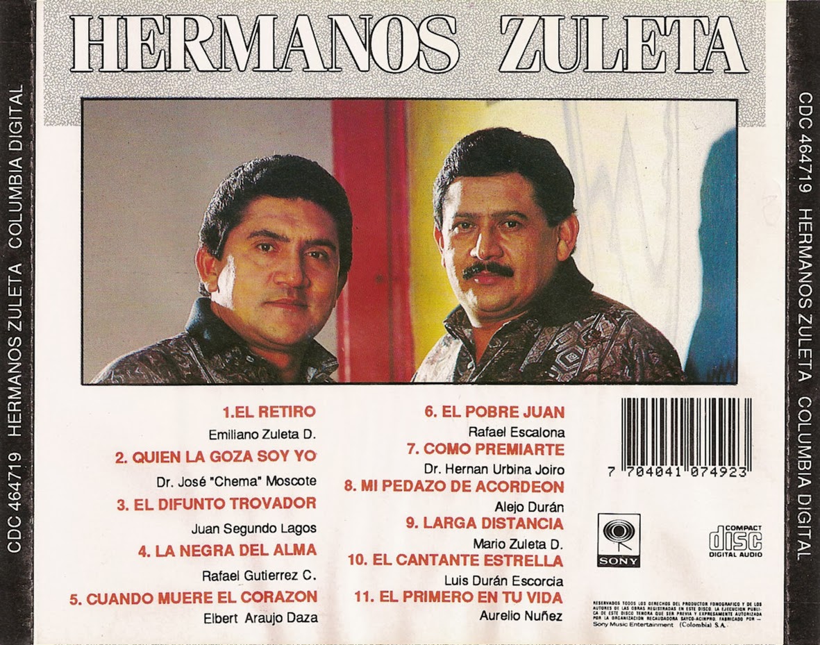 LOS HERMANOS ZULETA - El Zuletazo [1991] | Caratulas Vallenatas