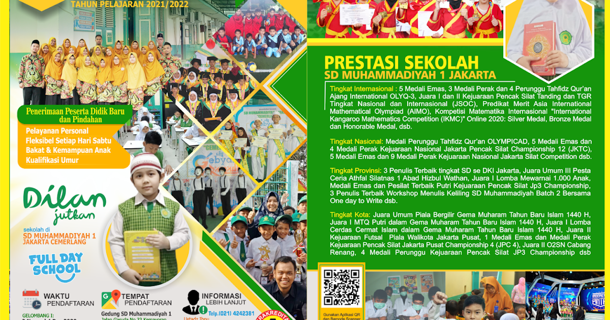 Desain Brosur PPDB SD Muhammadiyah 1 Jakarta - 2021/2022