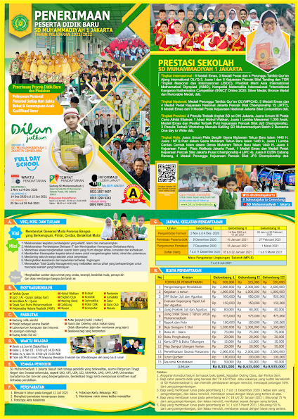 Desain Brosur PPDB SD Muhammadiyah 1 Jakarta - 2021/2022