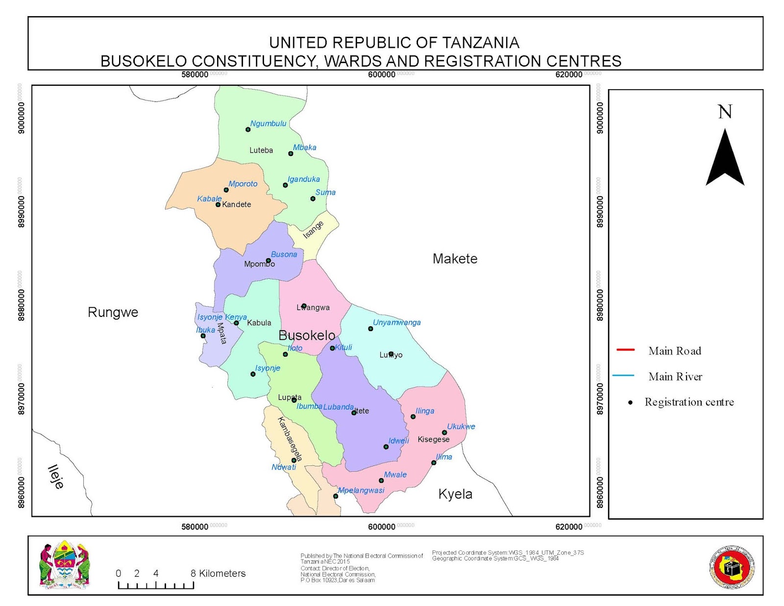 TUME YA TAIFA YA UCHAGUZI TANZANIA: MBEYA - RAMANI YA MAJIMBO NA VITUO ...