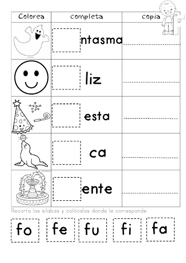 Mi cuadernillo de sílabas para imprimir