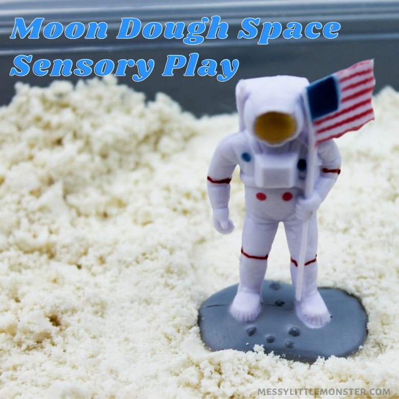Moon Dough Recipe & Space Sensory Play Activity - Messy Little Monster