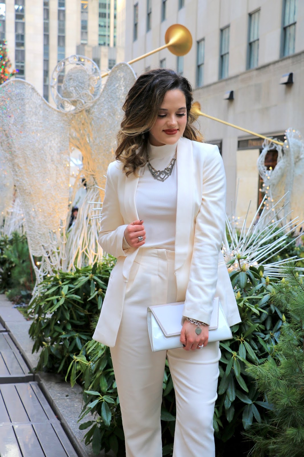 Kathleen's Fashion Fix: Monochrome Holiday // Winter White Suit ...