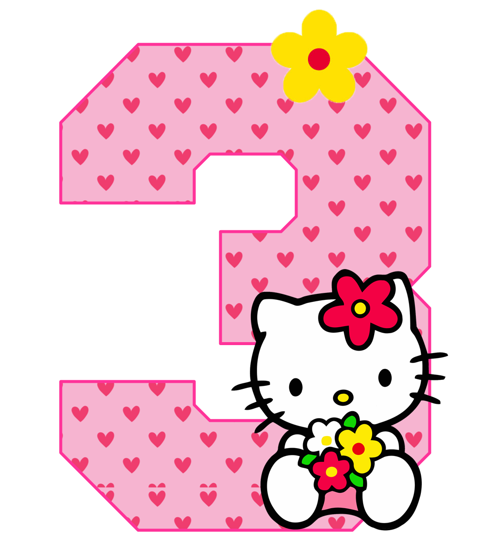 Kits imprimibles gratis : Números Hello Kitty para imprimir