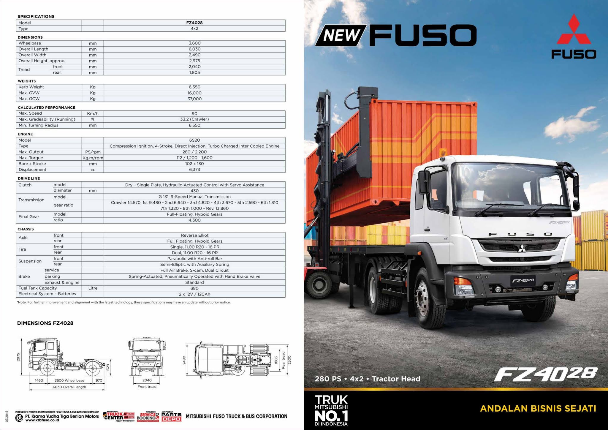 BROSUR MITSUBISHI FUSO FZ 4028 TRACTOR HEAD PEKANBARU RIAU - info ...
