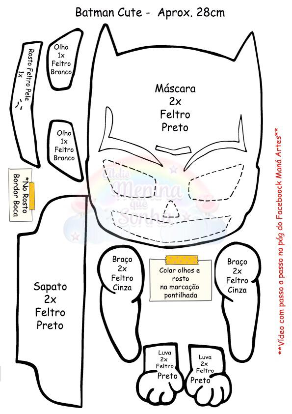 Artesanato para todos: Boneco Batman em Feltro com Molde