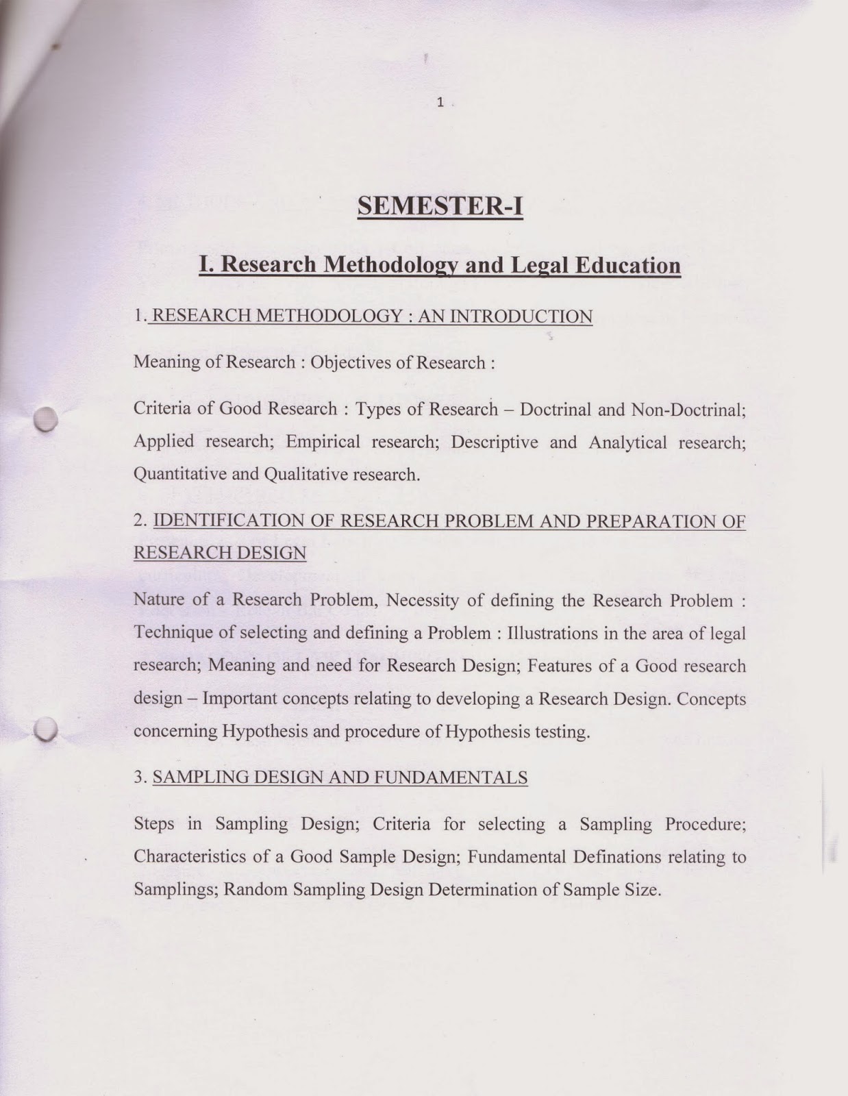 Aliah University, Department of Law: Syllabus LLM 1st, 2nd & 3rd Semester.