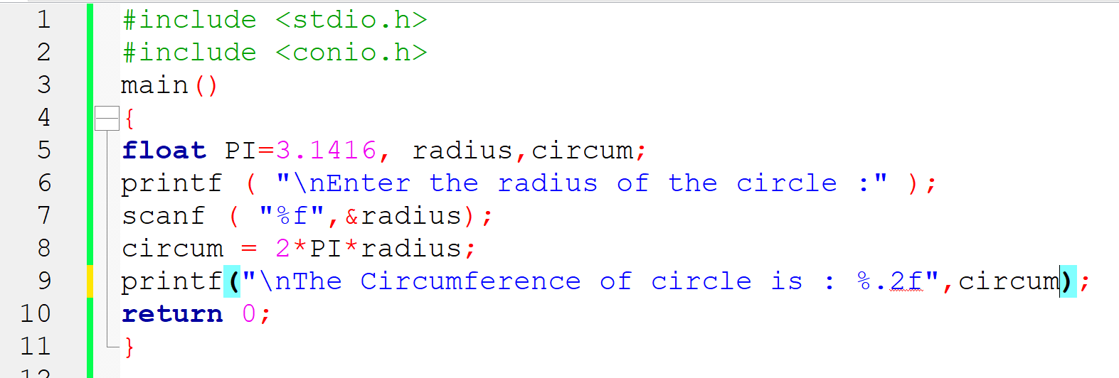 C Program to calculate Area and Circumference of Circle || বৃত্তের ...