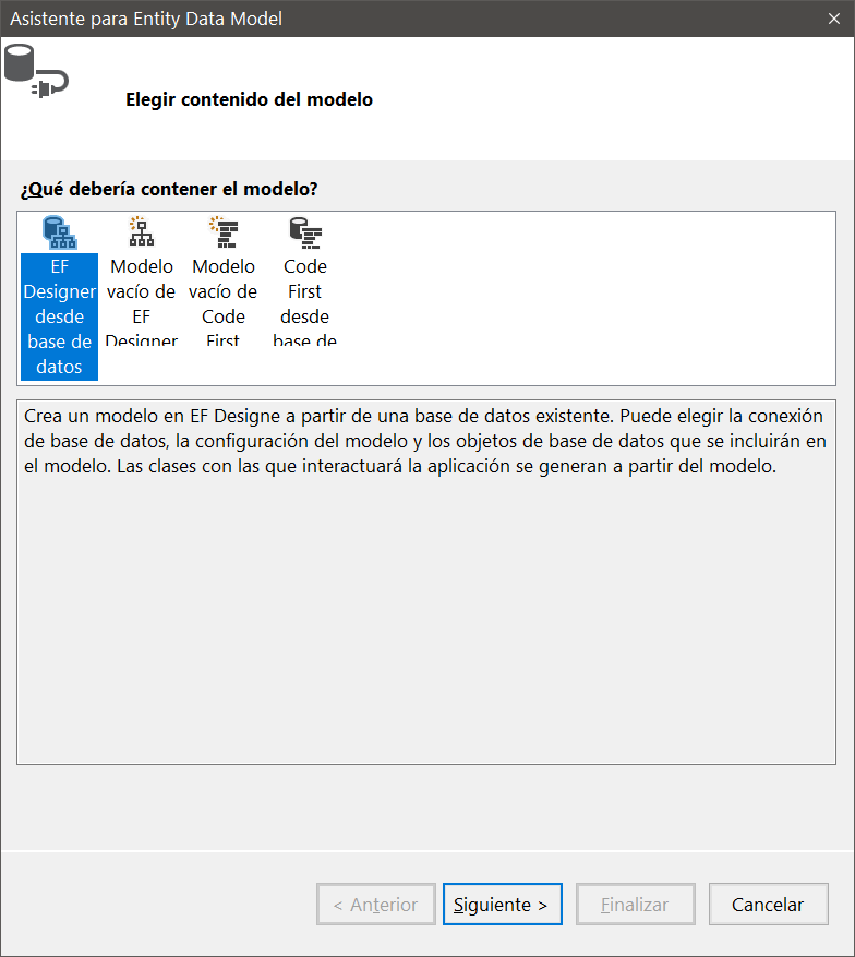 Conectarse a una base de datos en SQL Server con ADO.NET Entity Framework ~ {DAED_CODER}