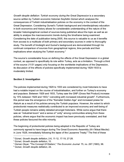 History IA (Historical Investigation) Example - Grade 7